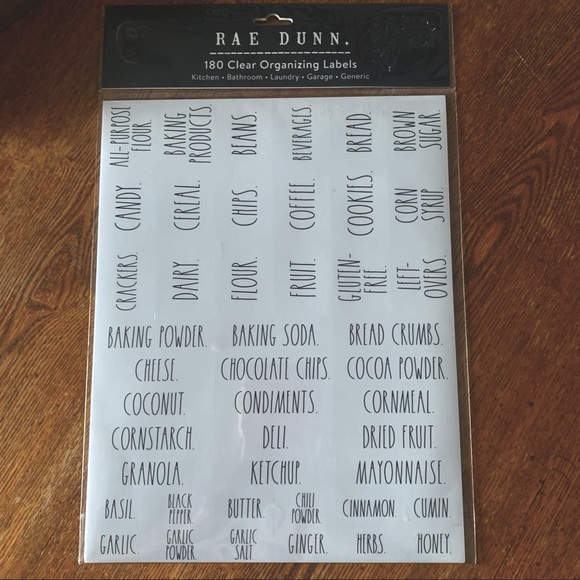 Rae Dunn | Office | Rae Dunn 8 Clear Organizing Labels | Poshmark